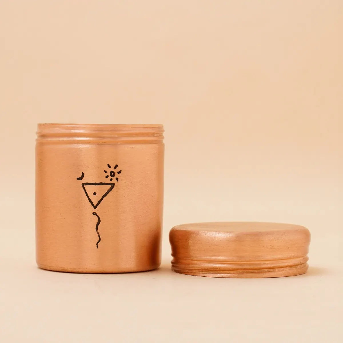 Copper Vibhuti Box (Tall) - Trigun – Isha Life UK